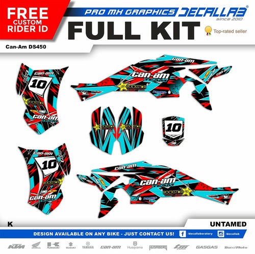 CAN AM DS 450 QUAD DURABLE Graphics Sticker Kit WHITE / CHROME ...
