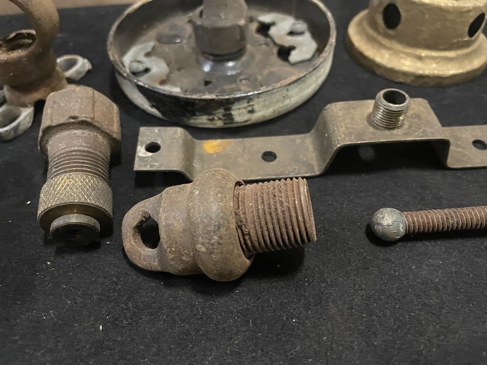 Lot Vintage Cast Iron Mounting Hardware Parts for Light Fixture ...