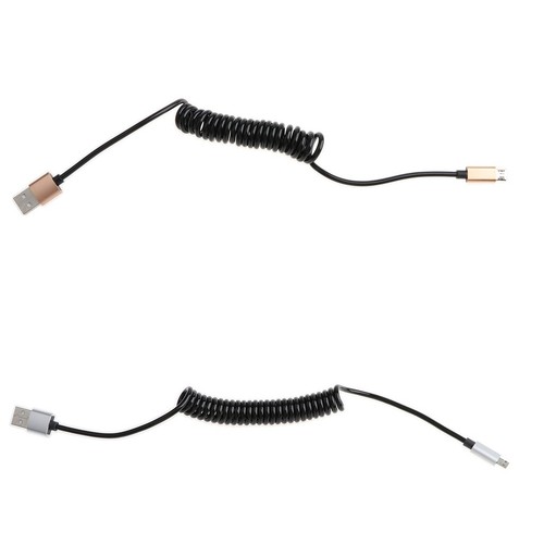Retractable Spring Shape USB-A to Micro USB Quick Charging / Data Sync ...