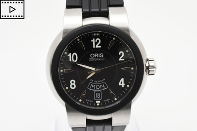 [MINT w/Box] ORIS 7518-44 Automatic Black Day Date Men's Watch 40mm ...