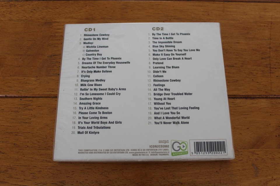 Glen Campbell Icons 2CD Set Greatest Hits Country Music New Rhinestone ...