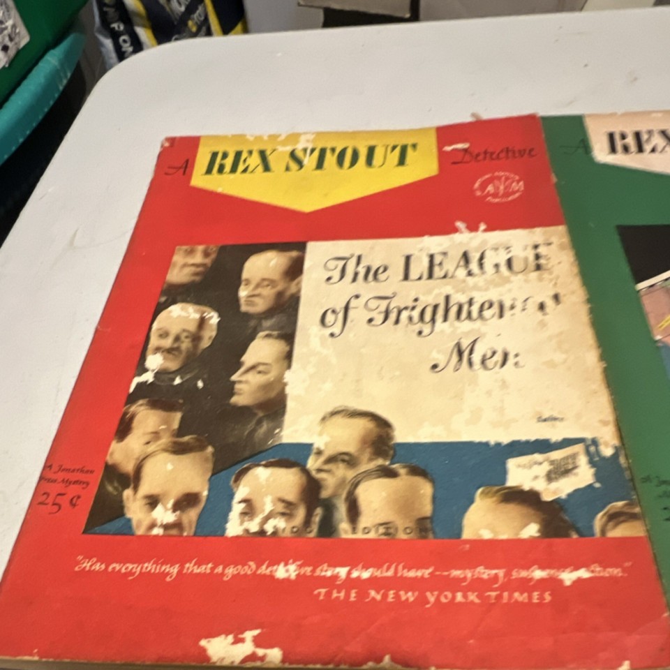 Rex Stout Vintage Mystery Paperback Lot: League of Frightened Men, Over ...