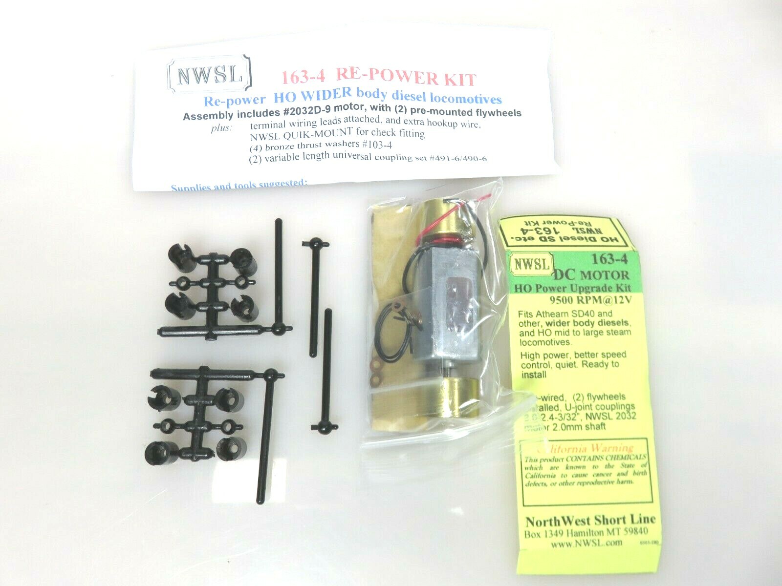 NWSL Northwest Short Line 163-4 HO Re-power Kit Can Motor 2 Brass ...