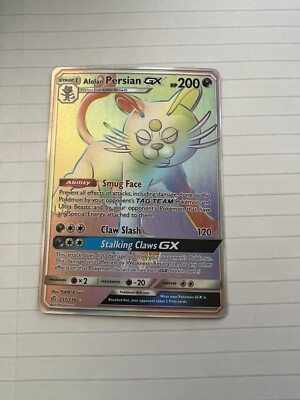 Pokémon TCG Alolan Persian GX Sun & Moon - Cosmic Eclipse 257/236 Holo ...