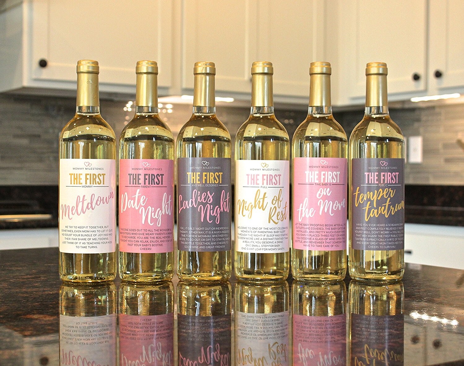 Mommy's First Milestone Wine Labels Stickers. Pink Theme. Great Baby ...
