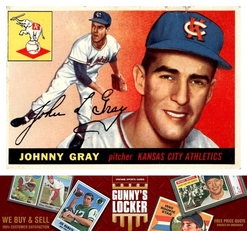 1955 Topps Johnny Gray 101 Kansas City Athletics | eBay