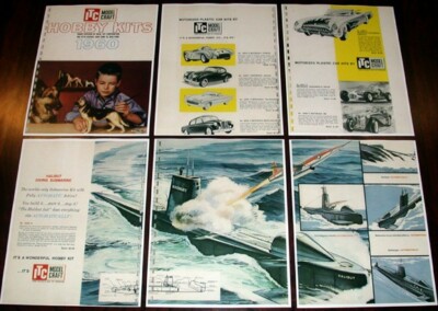 Vintage 1960 IDEAL ITC MODEL CRAFT HOBBY KITS Dealer CATALOG Pages Cars ...