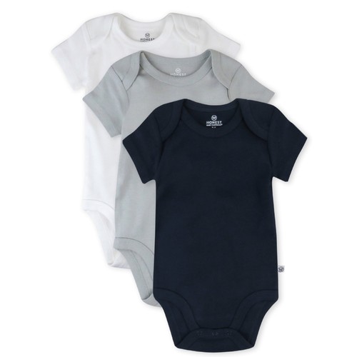 Honest Baby Clothing 3 Pack Short Sleeve Boy's Bodysuits Various Sizes ...