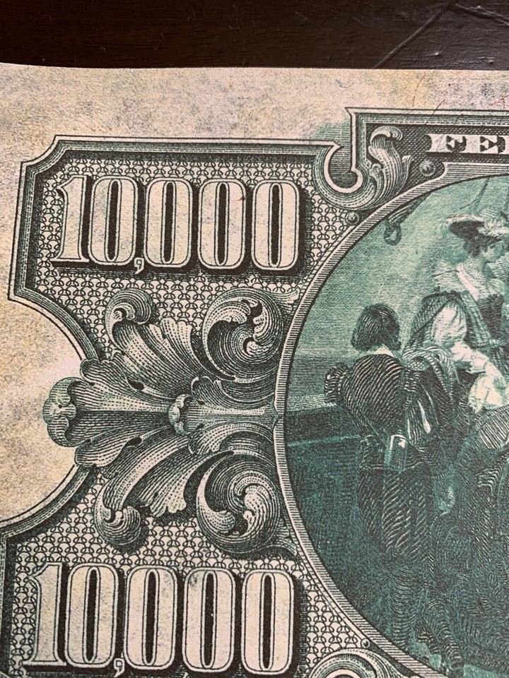 Reproduction Copy 1918 $10,000 Federal Reserve Note Currency US See ...