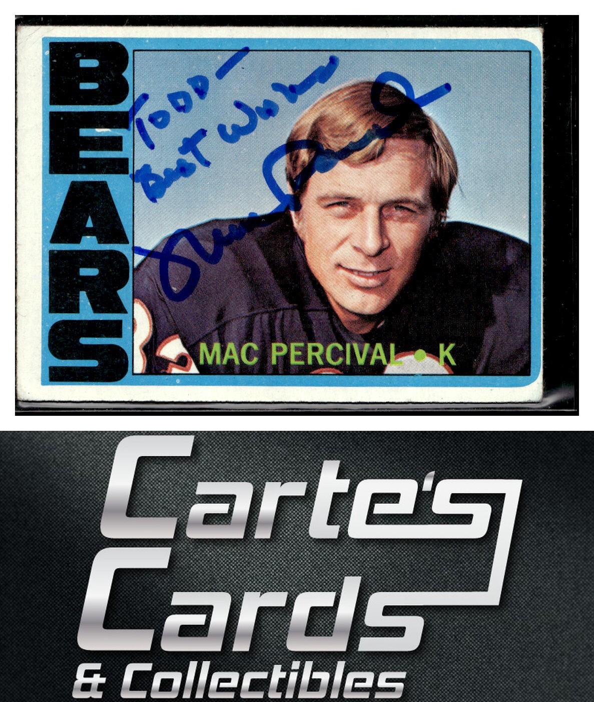 Mac Percival 1972 Topps #41 Chicago Bears TTM/IP Signed Auto | eBay