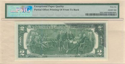Paper Money Error - $2 Partial Dark Offset - Paper Money Errors | eBay