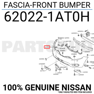 620221AT0H Genuine Nissan FASCIA-FRONT BUMPER 62022-1AT0H | eBay