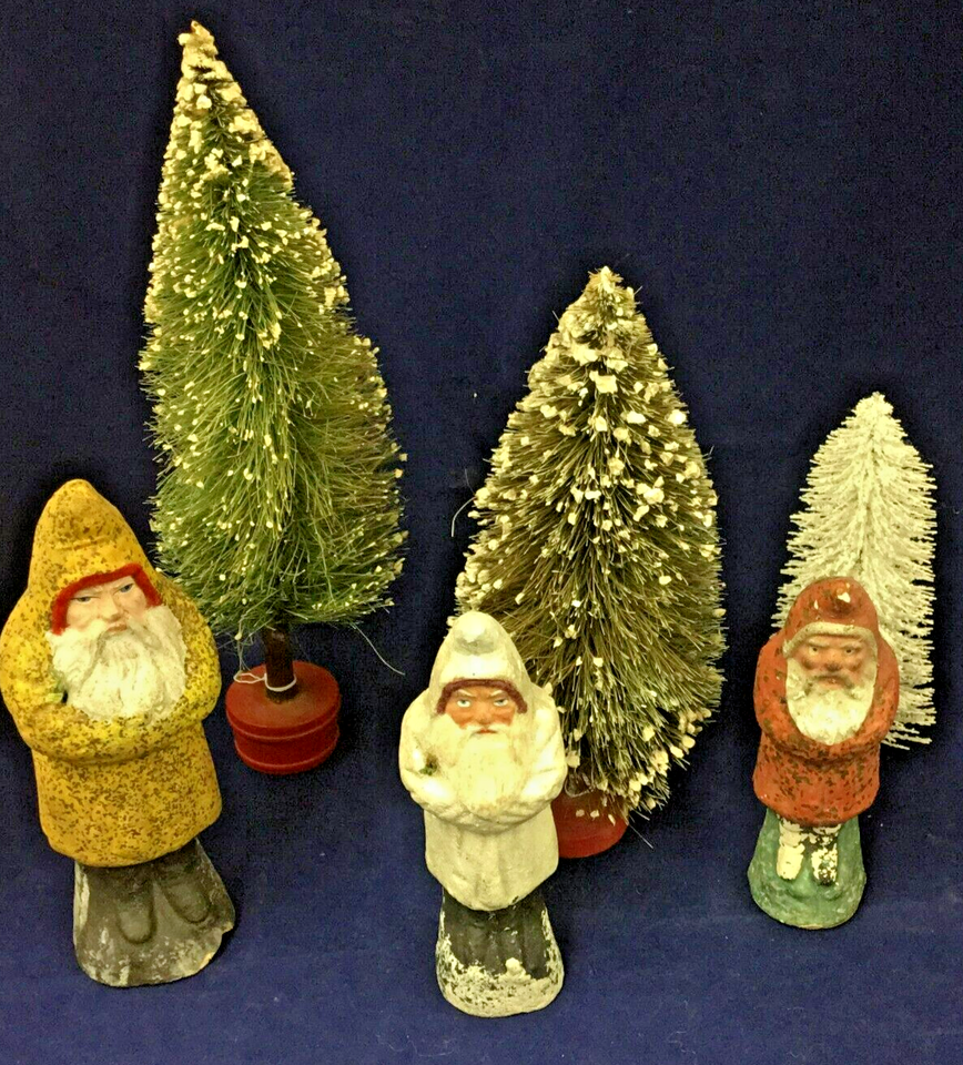 1920's Antique German Santa Belsnickle Red & Gold Flecked Papier Mache ...