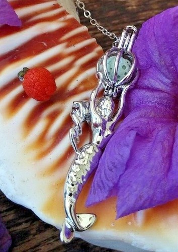 High Quality Silver Plated (MERMAID) Essential Oil (DIFFUSING) Pendant ...
