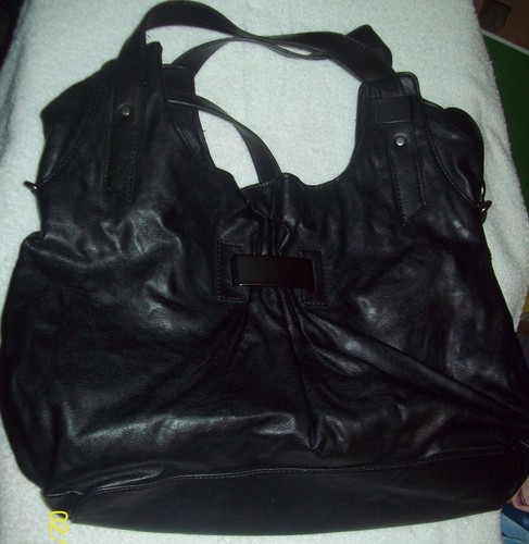 Ladies 15 x 17" ANA-A New Approach-Black Shoulder HUGE Purse Tote Bag ...