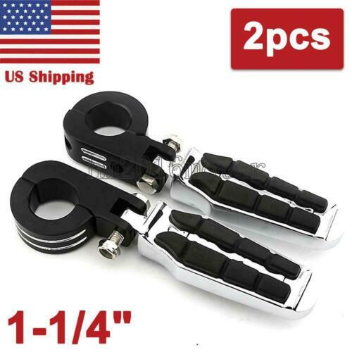 1 1/4" Highway Motorcycle Foot Pegs Footrest Pedals Crash Bar for ...
