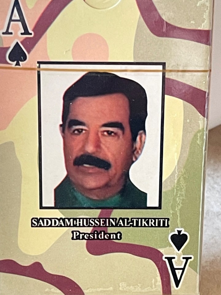 2 Sadam Saddam Hussein PLAYING CARDS Al-Tikriti Most Wanted Iraq War ...