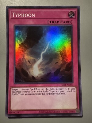 YUGIOH TYPHOON (TRAP CARD) ASIA ENGLISH EDITION ES01-AE073 SUPER RARE ...