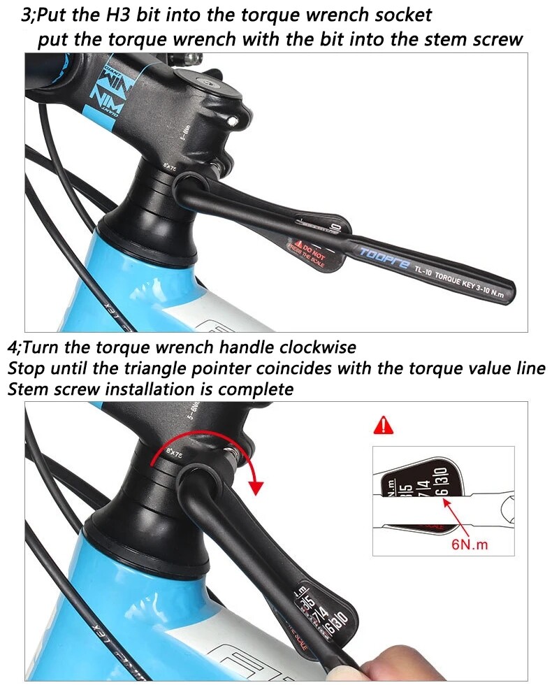 Bike Bicycle Torque Wrench Allen Key Tools Socket Set Fit for 3Nm-10Nm ...