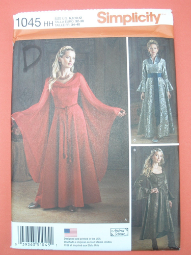 Simplicity 1045 Medieval Renaissance Dress Costume Cosplay LOTR Thrones ...