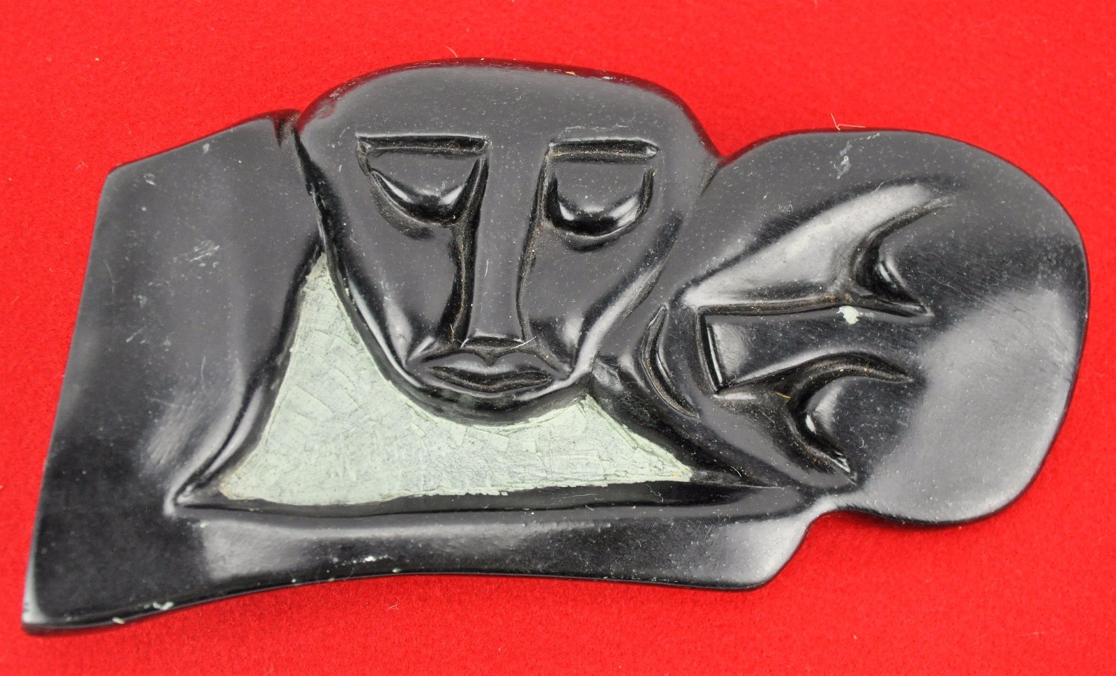 Vintage stone carved sculpture "Lovers", signed Temba Moyo 5 ½”x10" (BI ...