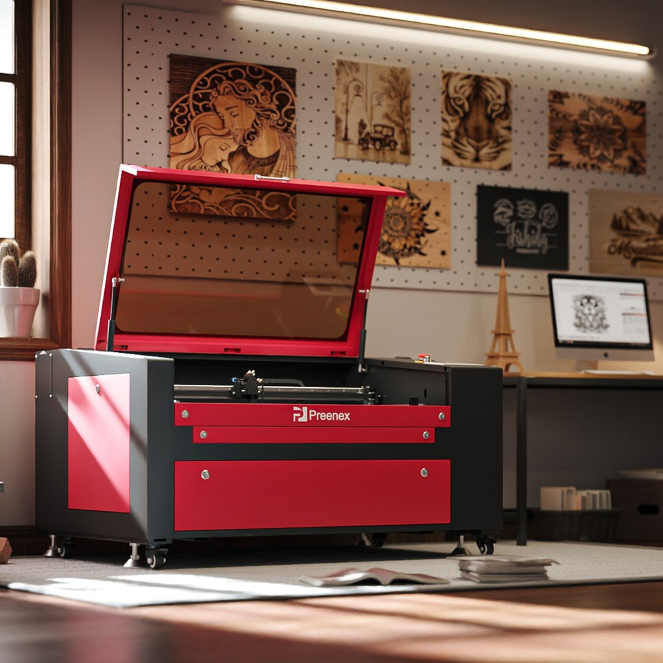 Preenex 80W 20x28 CO2 Laser Engraver Cutter Cutting Engraving Machine ...