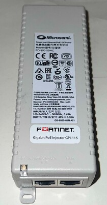 MICROSEMI FORTINET PD 3501G AC Power Over Ethernet POE Gigabet Injector ...
