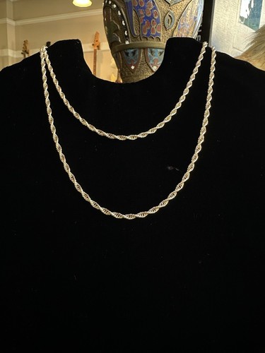 Antique 10K Bronze Color Gold 3mm Endless Rope Chain Long Necklace 32 ...