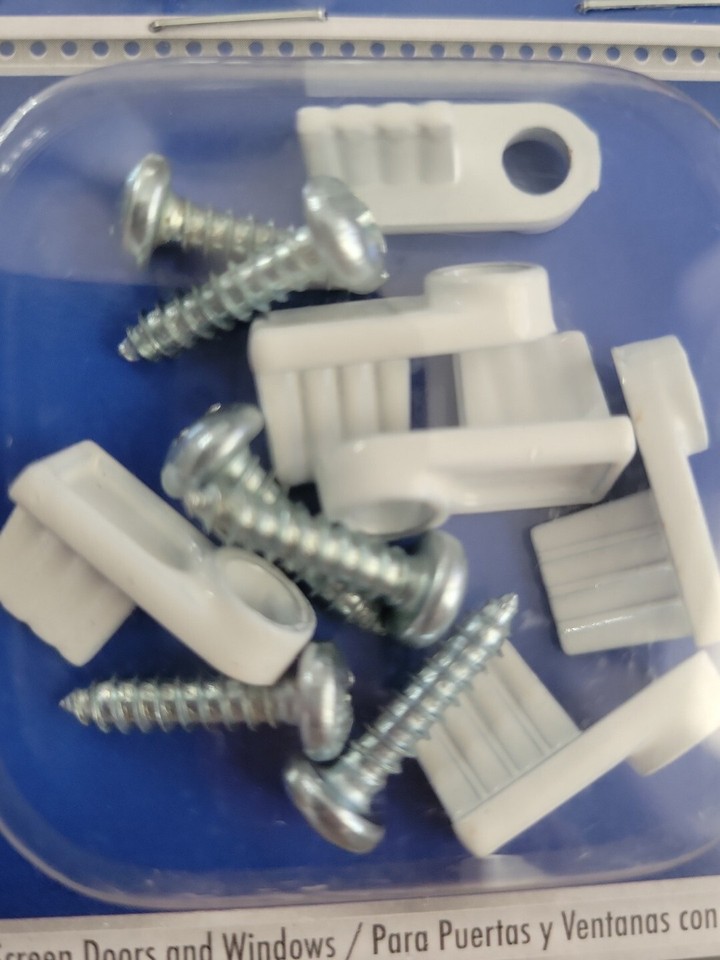TOLEDO Short White Metal WINDOW SCREEN CLIPS & SCREWS 6 Pieces TWC02W ...