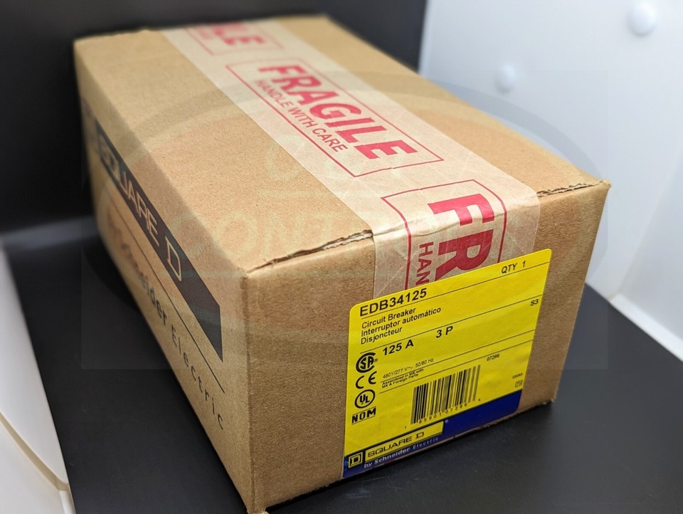 Square D EDB34125 3P 125A 480VAC Circuit Breaker New In Box USA | eBay