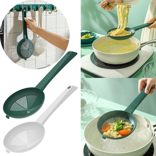 Plastic Pot Pasta Slotted Spoon Long Handle Cooking Deep Fryer Spoon | eBay