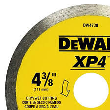 DEWALT DW4738 4 3/8-inch Wet/dry Xp4 Porclean and Tile Blade for sale ...