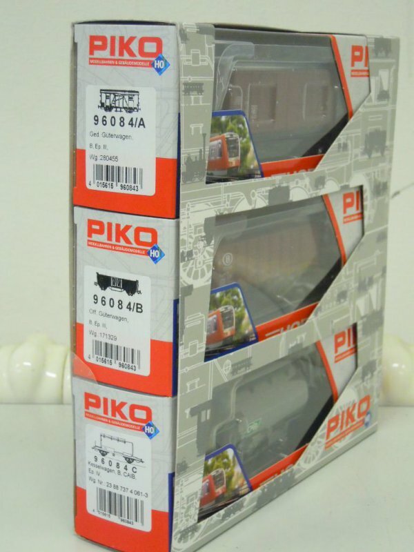 Piko 96084 H0 Set 3 Stück Güterwagen der SNCB Epoche 3/4 Neu mit KK+ ...