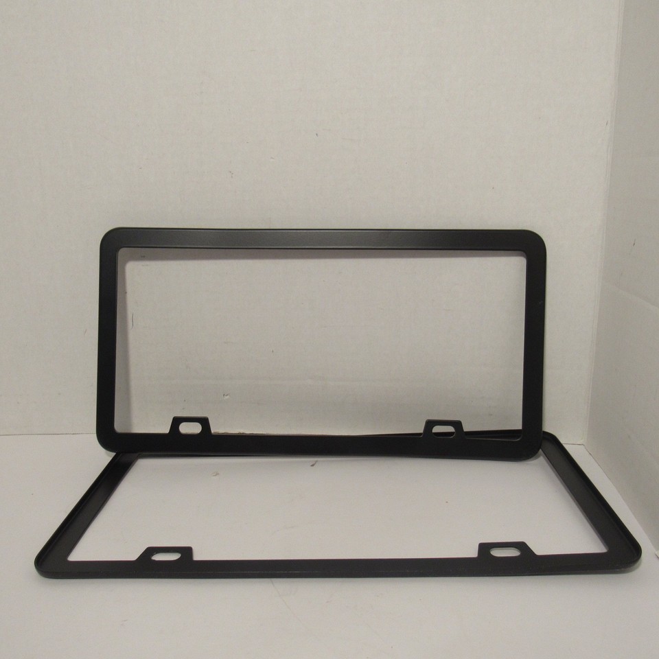 2 PCS Black License Plate Aluminum Frames Cover w/Mounting Hardware 6 ...