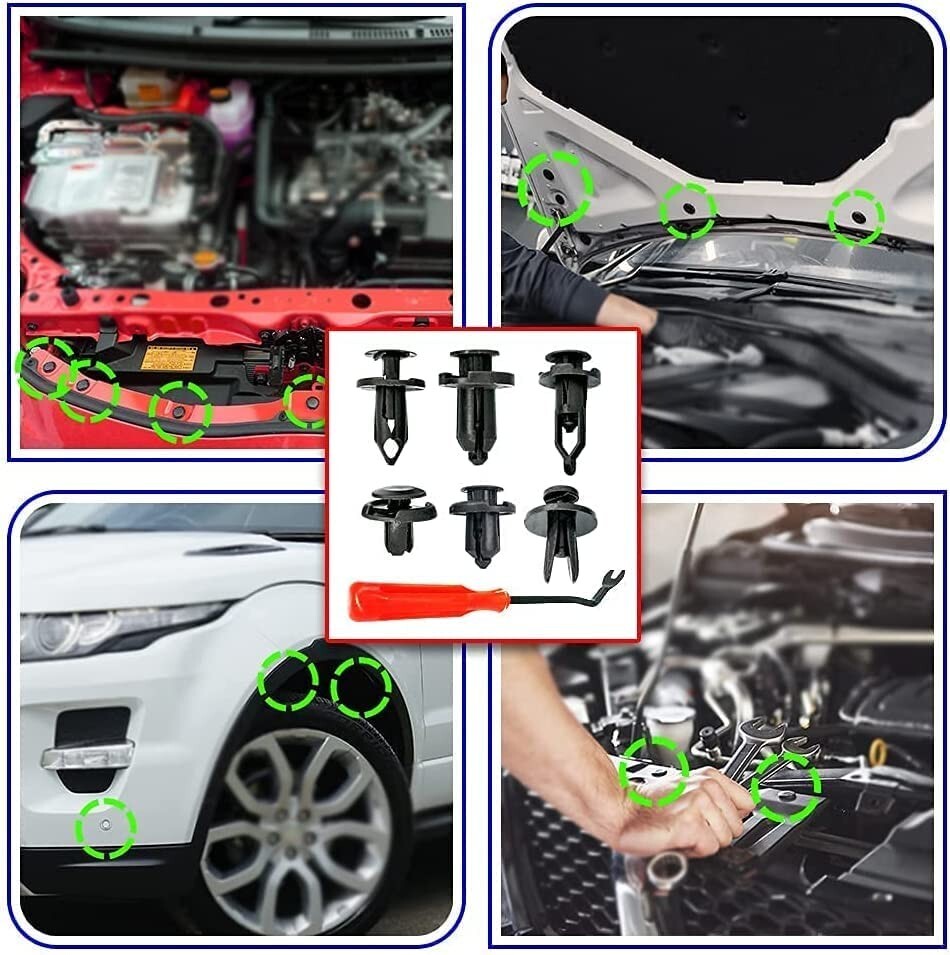 Mean Mug Auto 120 Pcs Car Clips kit 6.3mm 8mm 9mm & 10mm With Tools Kit ...