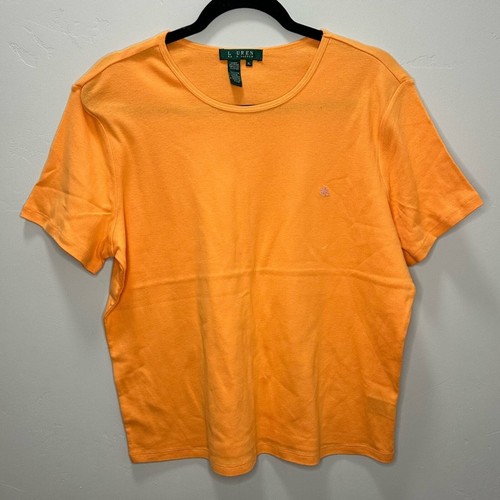 Ralph Lauren Women’s Basic Orange Short Sleeve Top in size XL | eBay