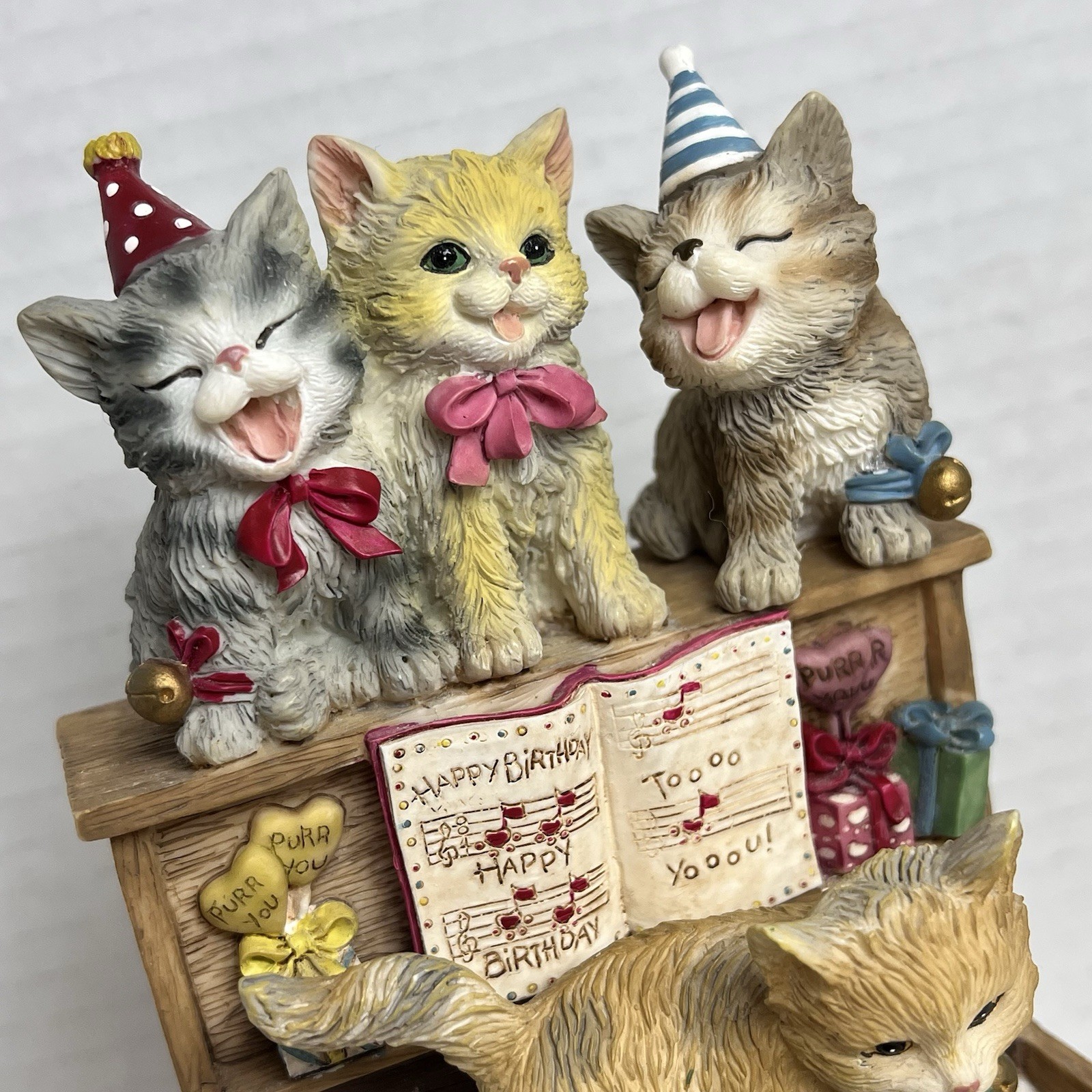 Vintage San Francisco Music Box Kittens Cats at Piano Plays Happy ...