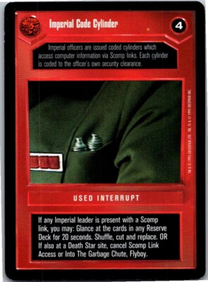 Star Wars CCG Imperial Code Cylinder DS Premiere BB TCG Decipher Free ...