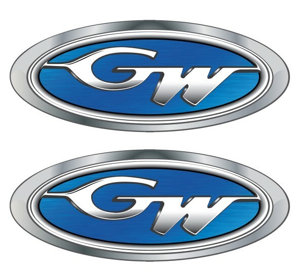 Grady White BOAT HULL DECALS GRAPHICS KIT SKI STICKER SET Chrome ...