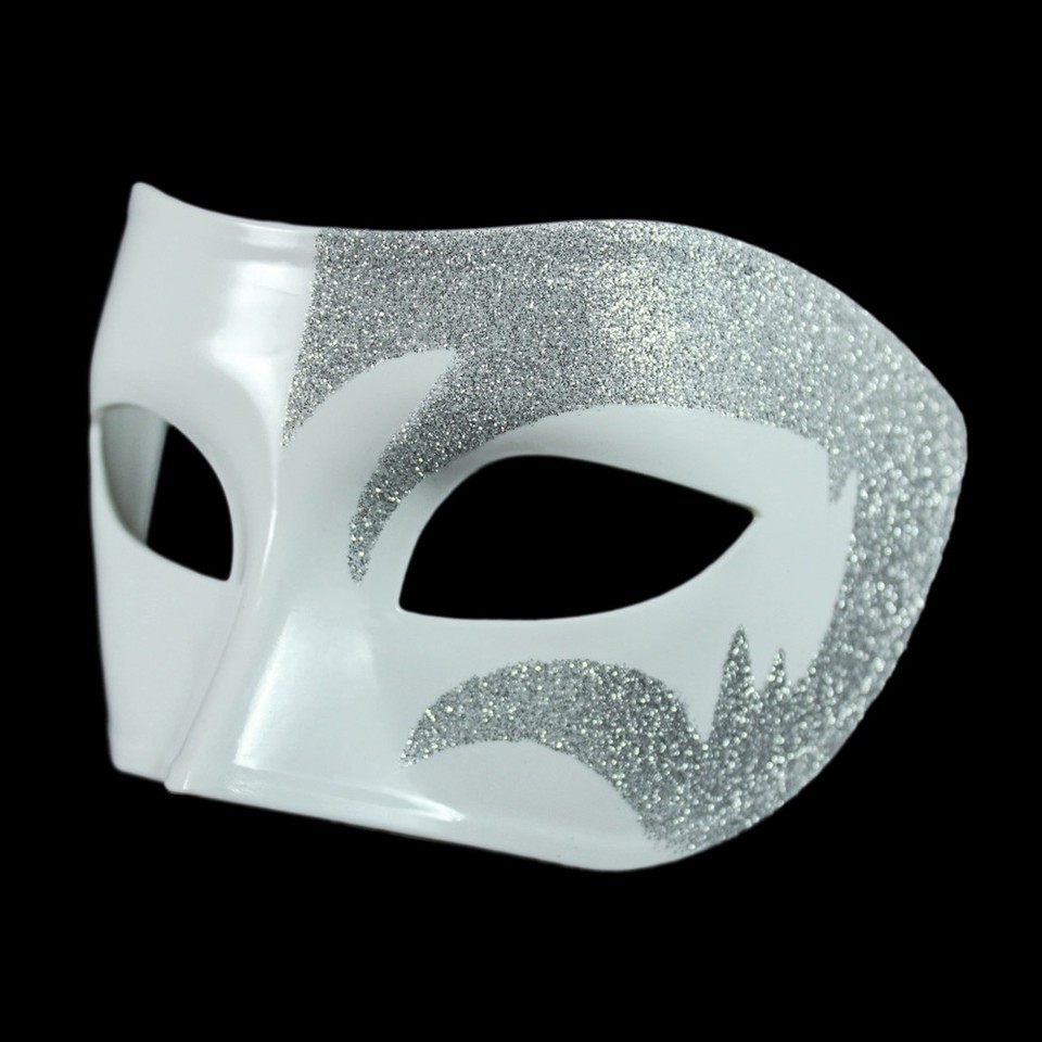 Mystic Silver Glitter & White Venetian Masquerade Mask ~ MARDI GRAS ...