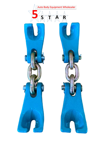 Pair of Curved Claw Hooks Bumper Pull Auto Body Frame Machine Chains | eBay
