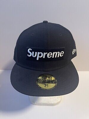 Supreme Champions Box Logo New Era Black Cap Hat 7 1/2 Navy Supreme Champions Box Logo New Era Black Cap Hat 7 1/2 Navy