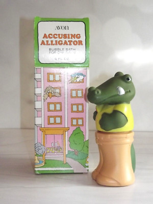 Vintage Avon Sweet Pickles Accusing Alligator Bubble Bath NOS Full B128 ...
