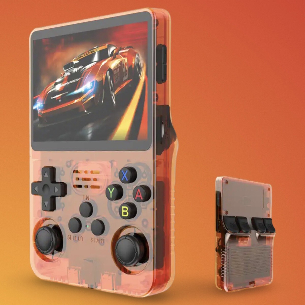 R36S Retro Handheld Video Game Console Linux System 3.5 Inch IPS Screen ORANGE