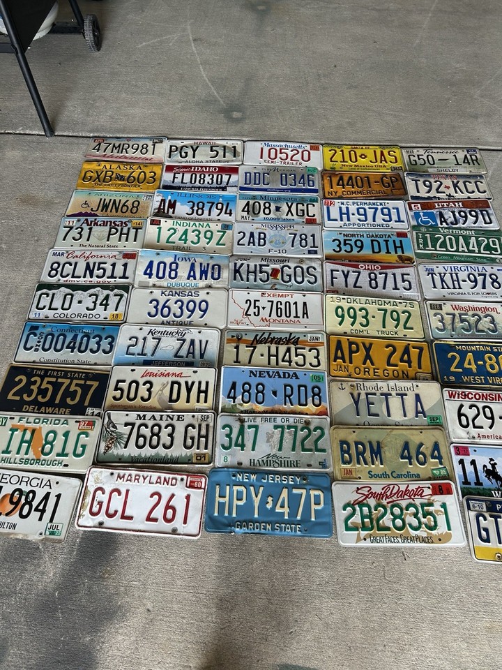 Lot #5 ALL 50 States Expired License Plate Lot Great Christmas Gift | eBay