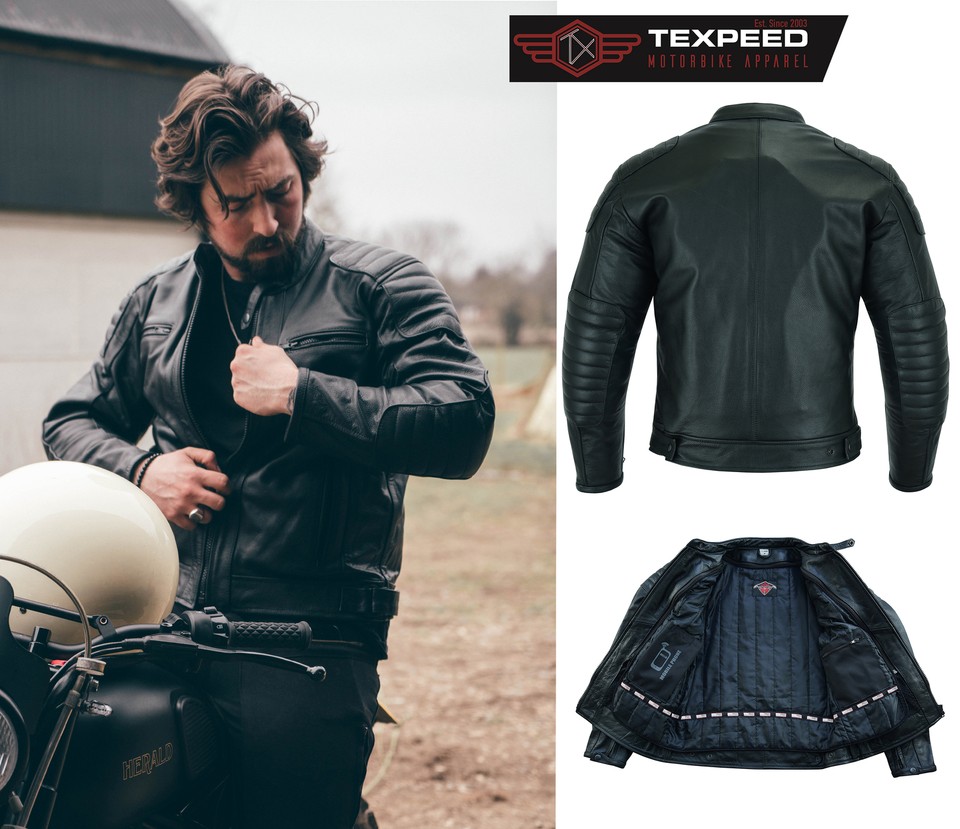 Leather Motorbike Motorcycle Jacket Touring With Genuine CE Armour ...