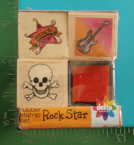 Rock Star Mini Rubber Stamp Set by Delta | eBay