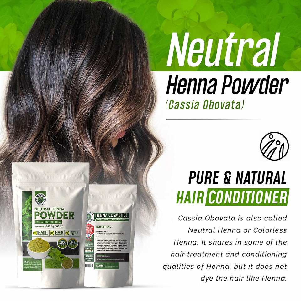 Cassia Obovata (Neutral Henna) Powder |100 Grams (3.5 oz.)| Colorless ...