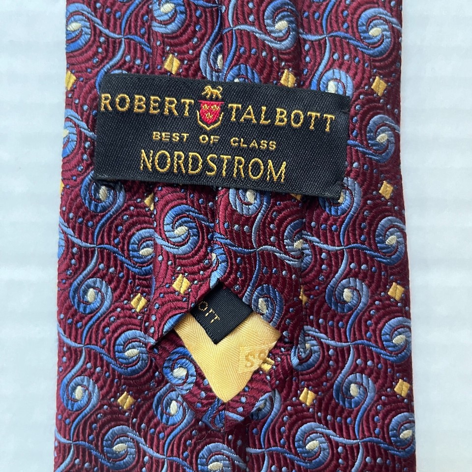 Robert Talbott Neck Tie Best Of Class Silk Jacquard Burgundy Blue 58x4 USA Made | eBay
