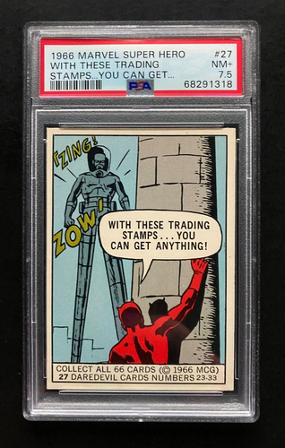 1966 Donruss Marvel Super Hero #27 DAREDEVIL These Trading Stamps - PSA ...